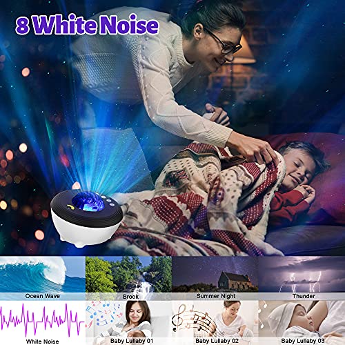 MIC MICSOA Starry Projector Night Light, Star Galaxy Music Projector for Bedroom Ceiling, Aurora Projector for Kids and Adults