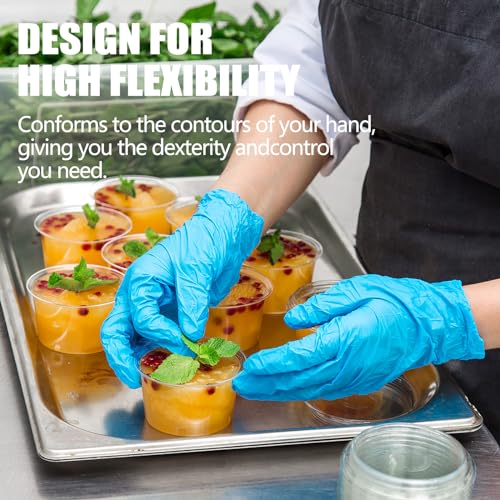 Amozife Nitrile Vinyl Blend Gloves, 4 Mil Powder & Latex Free Non-Sterile Disposable Gloves for Cooking, Cleaning & Food Prep, Medium