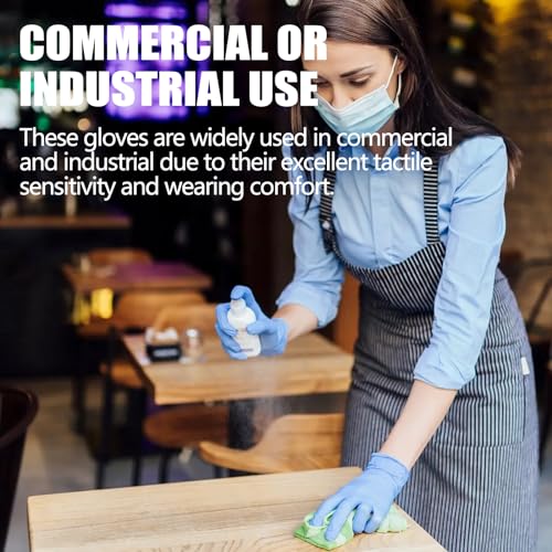 Amozife Nitrile Vinyl Blend Gloves, 4 Mil Powder & Latex Free Non-Sterile Disposable Gloves for Cooking, Cleaning & Food Prep, Medium