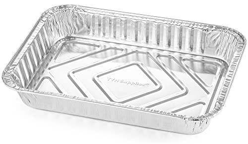 20 Pack Grease Drip Pan Liners | Compatible with Weber 6415, Genesis, Genesis II LX 200 300, Pulse, Q, Traveler, Spirit Gas Grills | Disposable Aluminum BBQ Drip Tray Replacement | 7.5 x 5 x 1.4 Inch