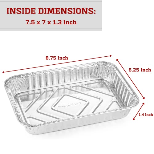20 Pack Grease Drip Pan Liners | Compatible with Weber 6415, Genesis, Genesis II LX 200 300, Pulse, Q, Traveler, Spirit Gas Grills | Disposable Aluminum BBQ Drip Tray Replacement | 7.5 x 5 x 1.4 Inch