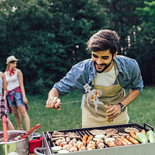 Women Men Shaped Funny Stainless Steel Barbecue Forks,Novelty Barbecue BBQ Tools, Barbecue Forks Accessories for Campfire, Bonfire and Grill,with Sticks Hot Dog Barbecue Fork (Men + Women