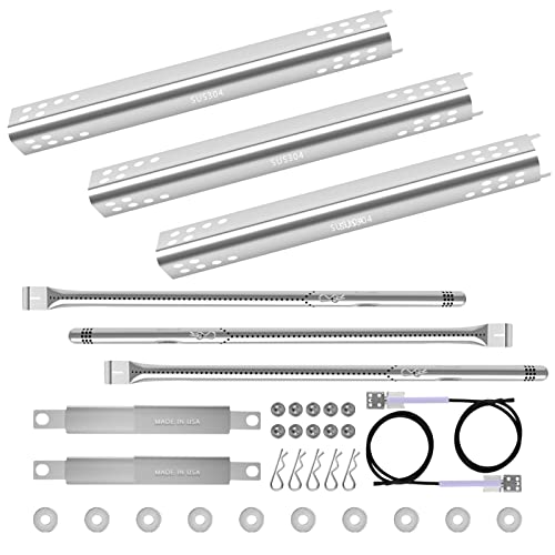 GARNETIN Grill Replacement Parts 3 Burner for Charbroil Advantage Series 463344015, 463343015, 463433016, 463240015, 463432215, Heat Tent Carryover Tube Electrode Gas Grill Parts for Charbroil