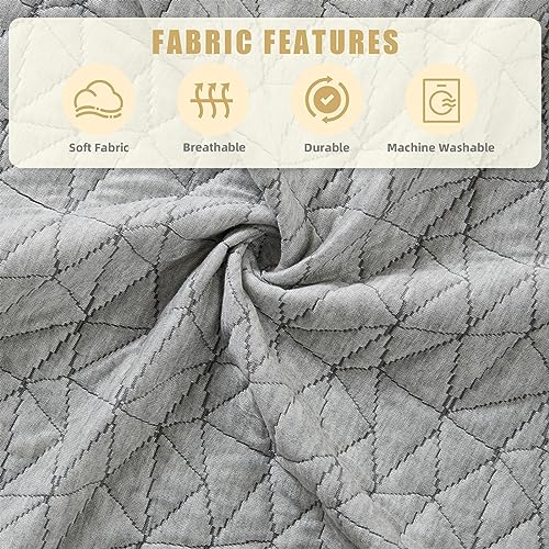 DECMAY Queen Bed Wedge Pillow for Headboard,Detachable Memory Foam Bed Gap Filler Queen Size,Close The Gap (0-7") for Headboard and Mattress(Gray,60 x10 x7In)