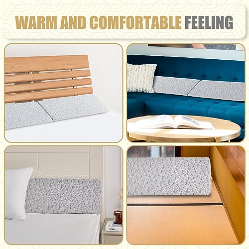 DECMAY Queen Bed Wedge Pillow for Headboard,Detachable Memory Foam Bed Gap Filler Queen Size,Close The Gap (0-7") for Headboard and Mattress(Gray,60 x10 x7In)