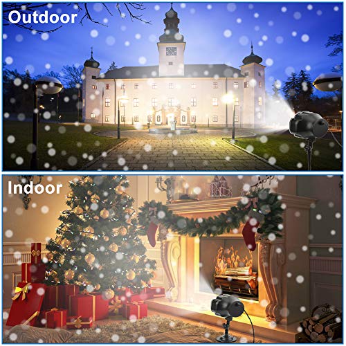Snowfall LED Light Projector, Christmas Projector Lights with Remote Control, Rotating Snow Projector with IP65 Waterproof, Outdoor Decorative Lighting for Christmas Holiday, Party, Weeding, Garden