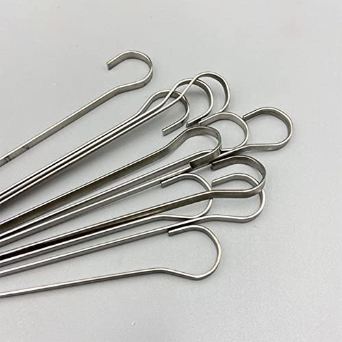 DELIGHTBOX UPI New Long Stainless Steel, Barbecue, BBQ, Shish Kebab Kabob Skewers, Ring-Tip Handle, 1 Dozen, 12" L