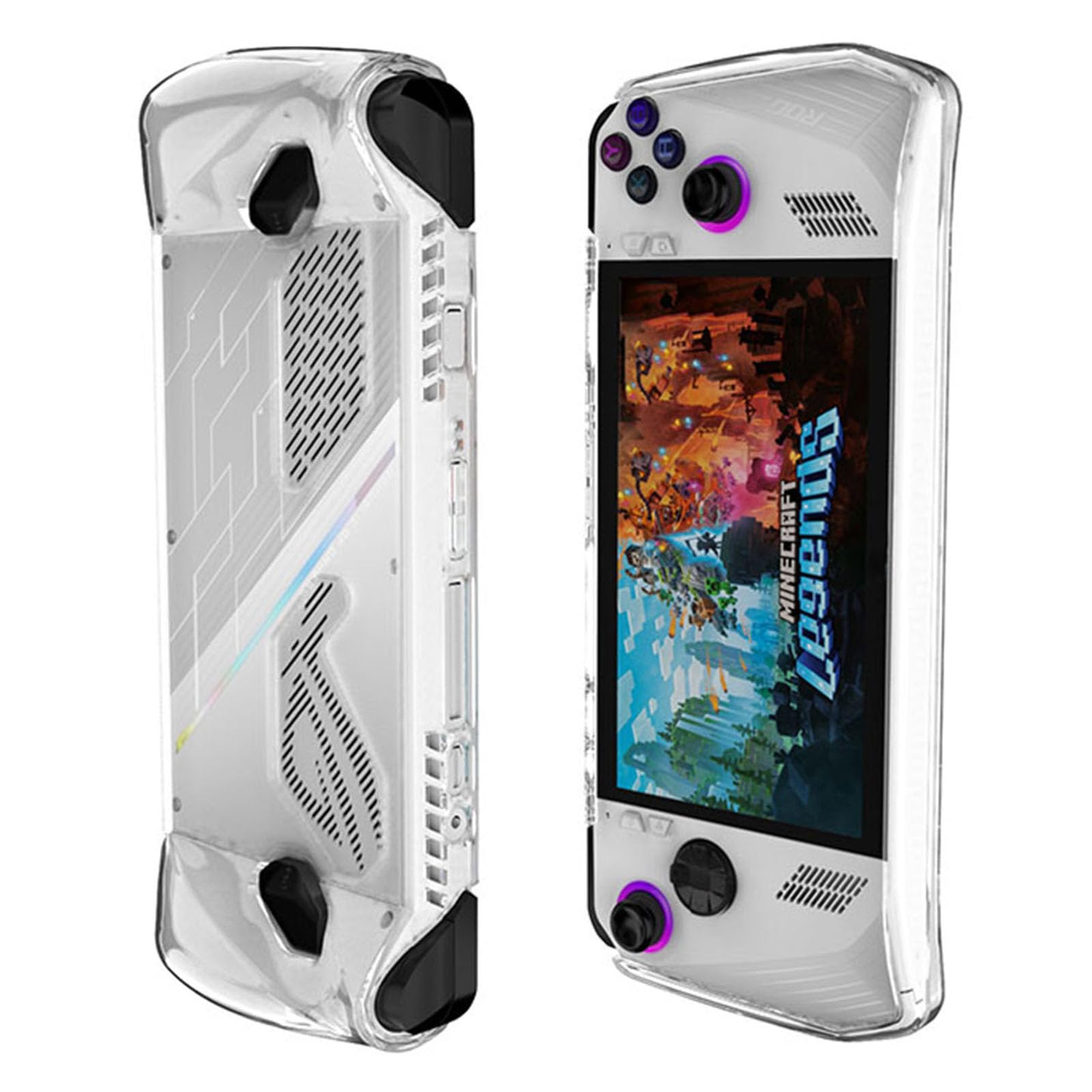 HUAYUWA Clear Protective Case Compatible for ROG Ally 7" Gaming Handheld 2023 Soft TPU Cover Case Game Console Full Pretoction Case