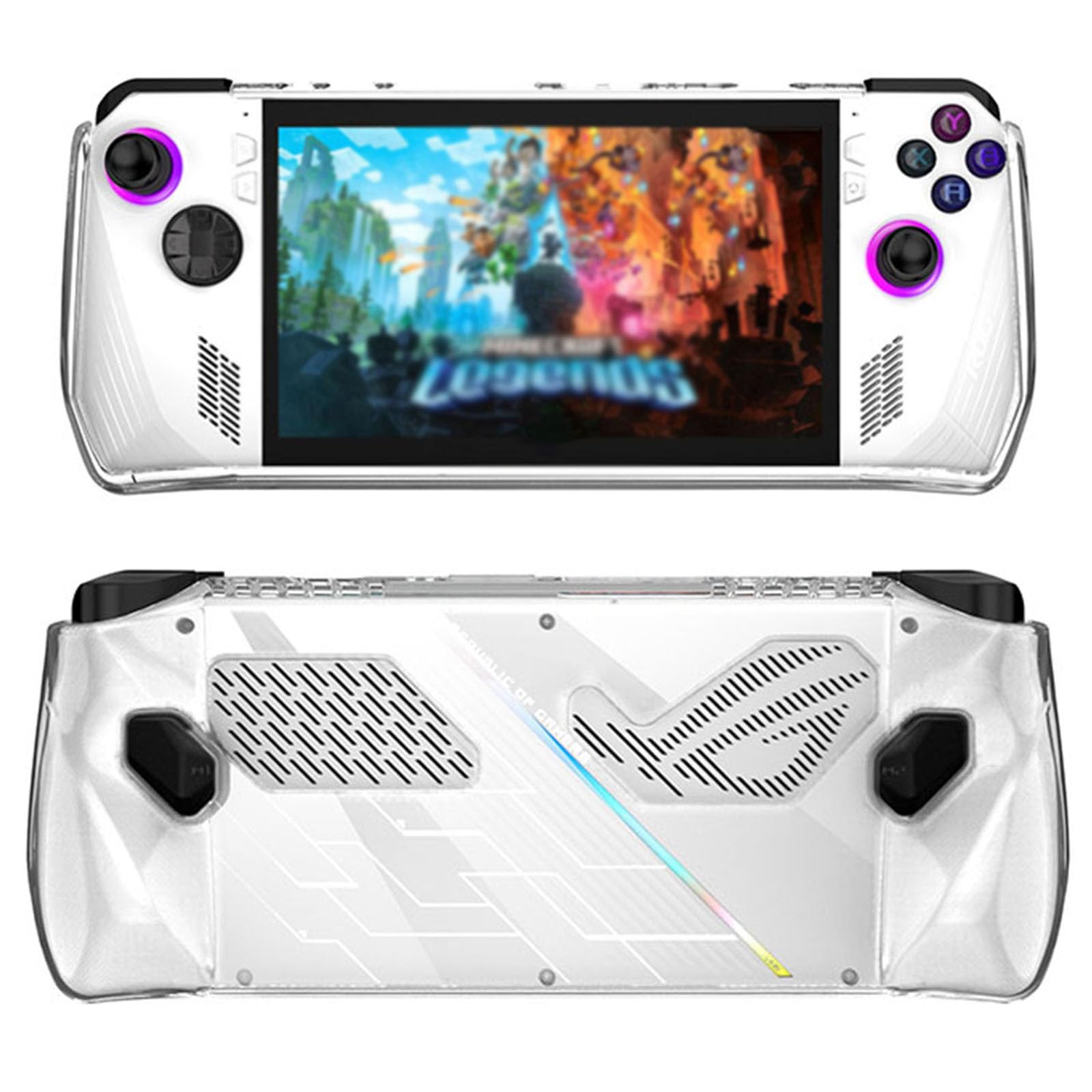 HUAYUWA Clear Protective Case Compatible for ROG Ally 7" Gaming Handheld 2023 Soft TPU Cover Case Game Console Full Pretoction Case