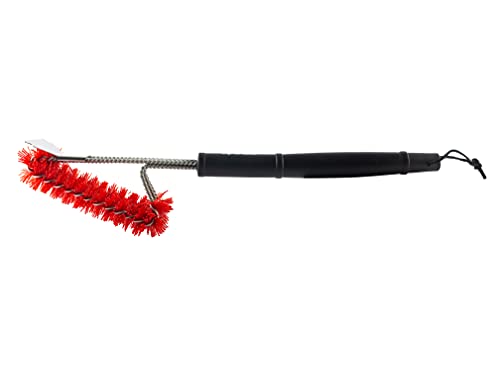 Dyna-Glo DG18GBN-D w Bristles and Stainless Steel Scraper 18" Nylon Grill Brush, Black/red