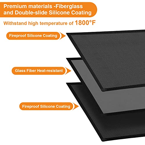 Grill Mats for Outdoor Grill - 40 x 50 Inch Fireproof Pit Mat Protects Decks and Patio - Oil-Proof & Waterproof Grill Pad for Fire Pit