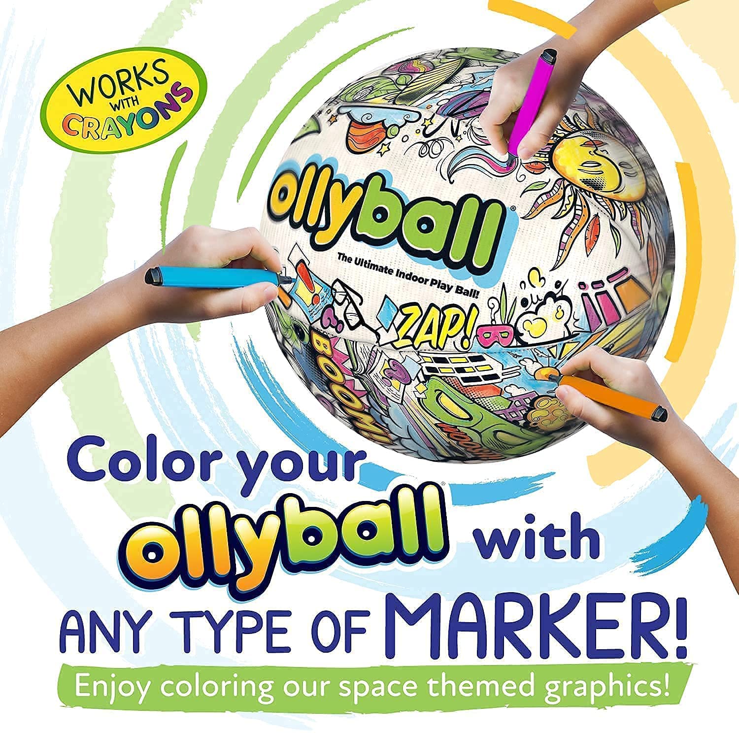 Ollyball Chicago Bulls NBA Team Edition - Patented Award Winning Colorable Indoor Kickball