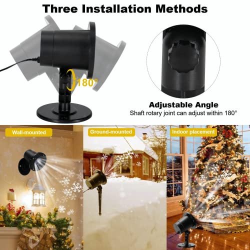 Christmas Snowflake Projector Lights, Snowfall Projection Lights for Christmas Theme Party, Holiday, Home Birthday Party, Home Garden Decoration