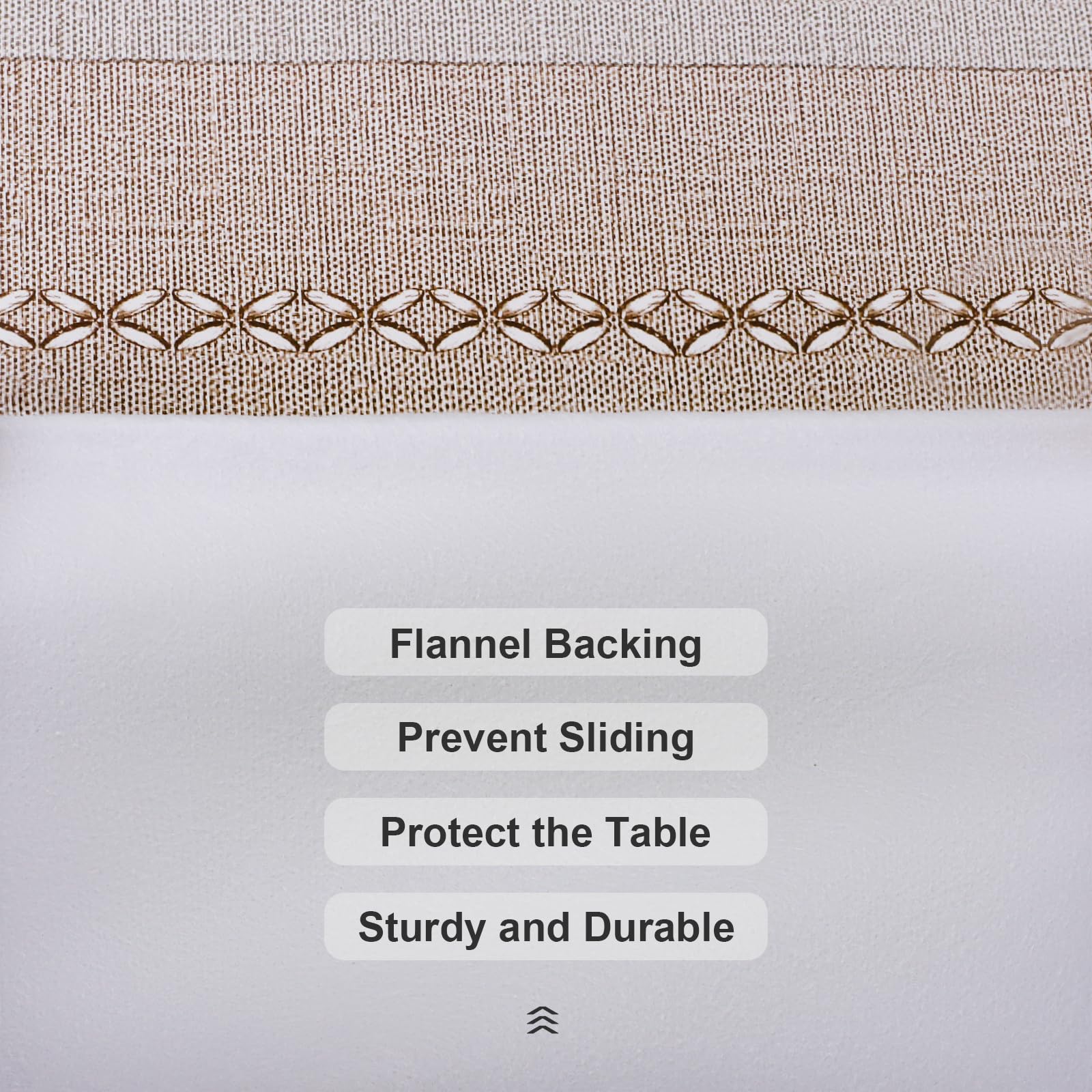 Vonabem 100% Waterproof Rectangle PVC Tablecloth, Vinyl Table Cloth Cover with Flannel Backing Oil Spill Proof Wipeable Table Cloths for Indoor Outdoor(Coffee Stripe,52x70IN