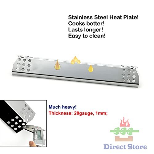 Direct Store Parts DP130 (4-Pack) Stainless Steel Heat Shield 14 9/16" x 3 3/8" Replacement for Sunbeam, Nexgrill, Grill Master, Charbroil, Kitchen Aid, Members Mark, Uberhaus Gas Grill Models (4)