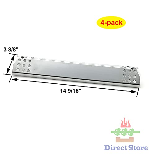 Direct Store Parts DP130 (4-Pack) Stainless Steel Heat Shield 14 9/16" x 3 3/8" Replacement for Sunbeam, Nexgrill, Grill Master, Charbroil, Kitchen Aid, Members Mark, Uberhaus Gas Grill Models (4)