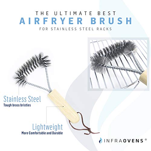 Air Fryer Rack Accessory Compatible with Costzon, Ninja, Power Airfryer Oven, Costway, Chulux, Farberware, Avalon Bay, Waterjoy, Cozyna, Keemo + More | Kebab Skewers + Cooking Times Cheat Sheet