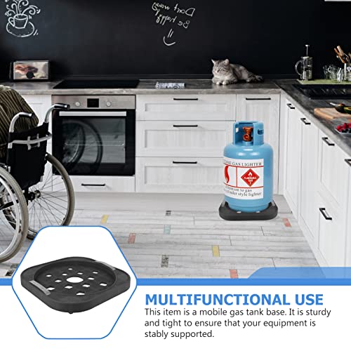 Luxshiny Shelving Brackets Propane Tank Propane Tank Base Gas Round Tank Tray, Cylinder Stabilizing Base With Wheels And Handles Propane Tank Mount Propane Tank Gauge