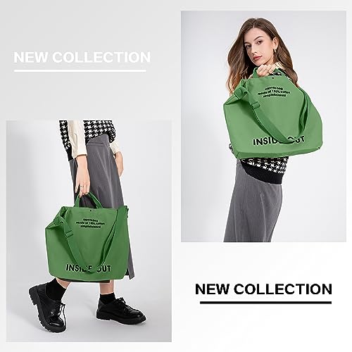 Cengriella Women Canvas Tote Handbags-Casual Shoulder Work Bag Crossbody Top Handle Bag Cross-body Handbags