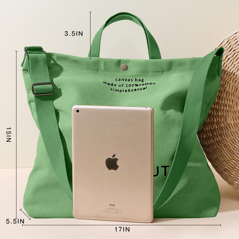 Cengriella Women Canvas Tote Handbags-Casual Shoulder Work Bag Crossbody Top Handle Bag Cross-body Handbags