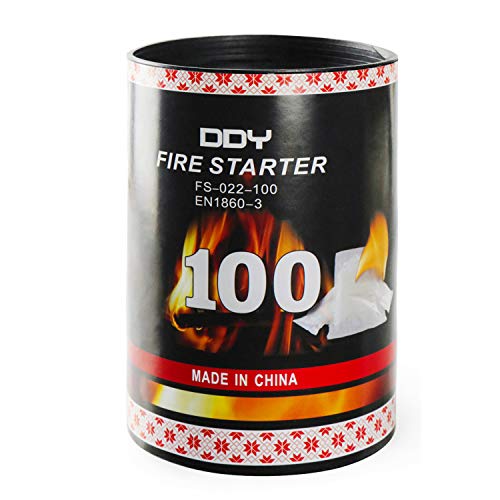 100 Pack Quick Fire Starters,Wax Cups Waterproof, Non Toxic Firelighter Natural Safe Cubes Burns up to 8 Min at Over 750° - 100%, Perfect for Fat Wood Stove Campfire, Start Charcoal Kit (Style1)