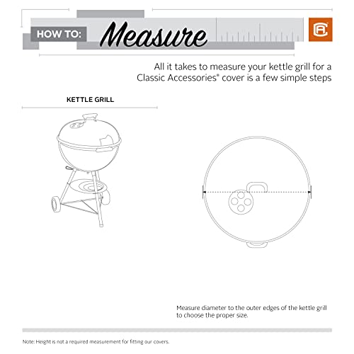 Classic Accessories Veranda Water-Resistant 26.5 Inch Kettle BBQ Grill Cover,Pebble
