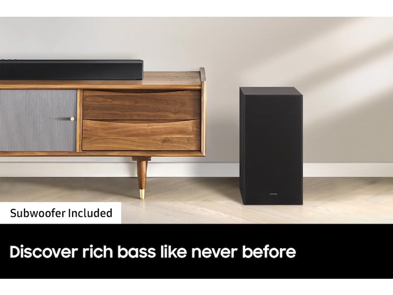 SAMSUNG HW-B43M 2.1ch Soundbar, Bluetooth Multi Device Connection, Wireless Surround Sound Compatible w/Dolby Audio (2022)