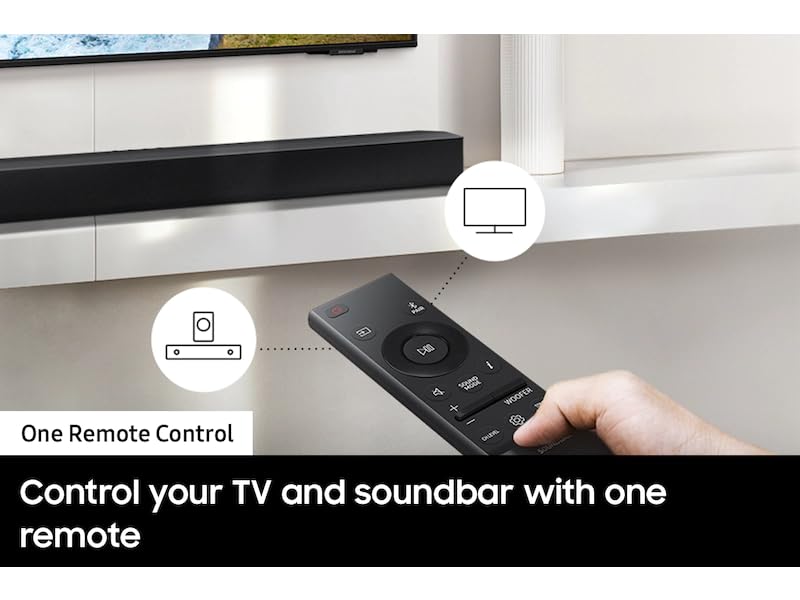 SAMSUNG HW-B43M 2.1ch Soundbar, Bluetooth Multi Device Connection, Wireless Surround Sound Compatible w/Dolby Audio (2022)