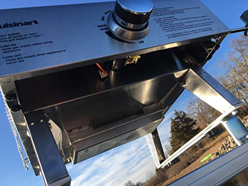 CUISINART Grill Modified for Pontoon Boat with Arnall's Stainless Grill Bracket Set + Chef Professional Featuring Full Stainless-Steel Construction
