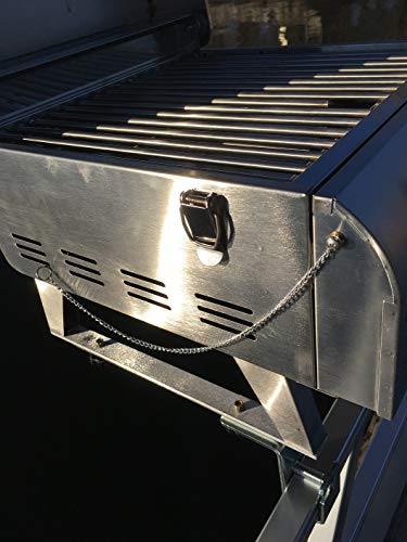 CUISINART Grill Modified for Pontoon Boat with Arnall's Stainless Grill Bracket Set + Chef Professional Featuring Full Stainless-Steel Construction