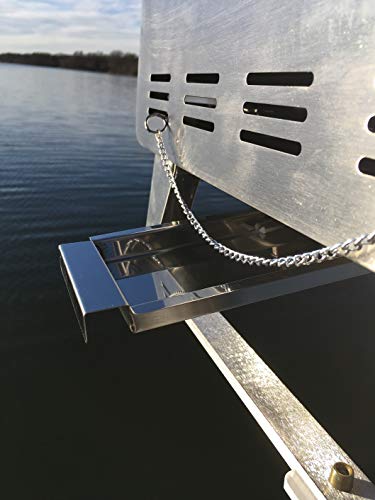 CUISINART Grill Modified for Pontoon Boat with Arnall's Stainless Grill Bracket Set + Chef Professional Featuring Full Stainless-Steel Construction