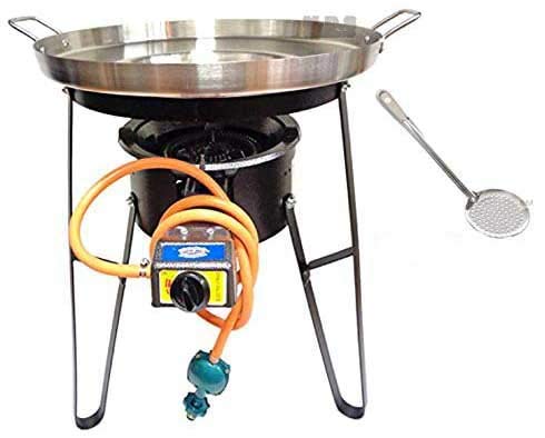 Comal Concave Stainless Steel 22" Set w/Propane Burner & Heavy Duty Stand M. D. S. Cuisine Cookwares