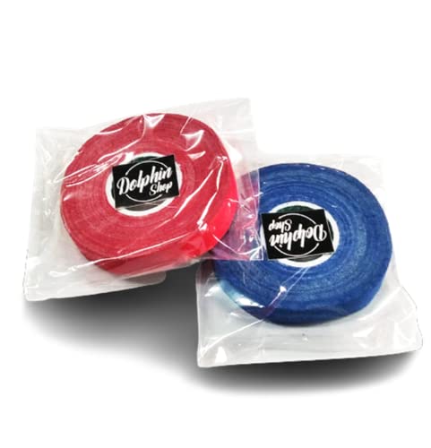 Dolphin Shop- Fabric Tapes for Rooster Gloves Gamefowl Poultry Botas para Gallos Breeding Chicken Supplies Prevent & Care Leg 2 pc Blue/Red Long 10 Yard (Rt2)