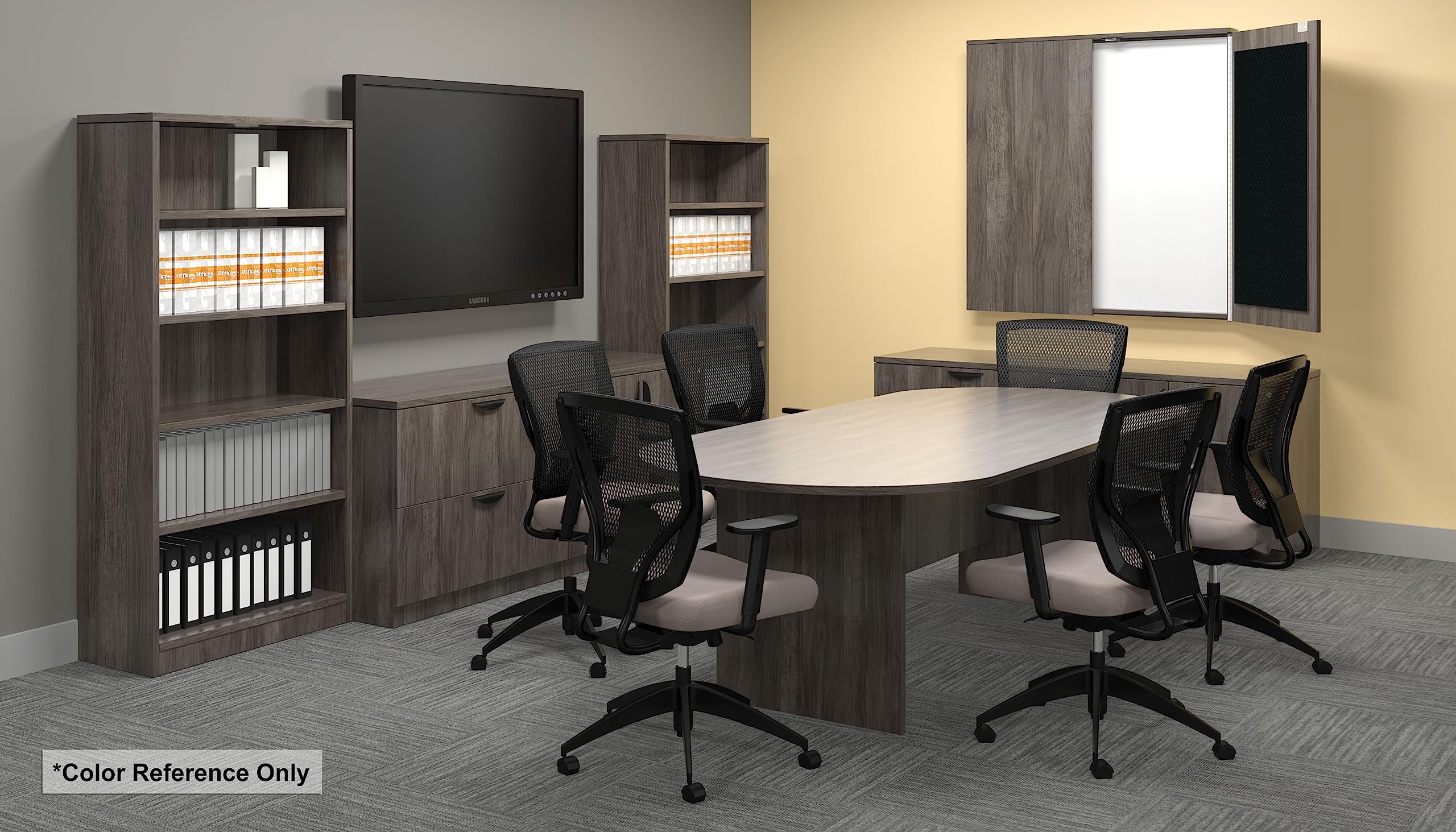 GOF 6FT, 8FT, 10FT Conference Table & Chair (G3915B) Set, Dark Cherry, Espresso, Artisan Gery, Mahogany, Walnut (6ft Table Only, Artisan Grey)