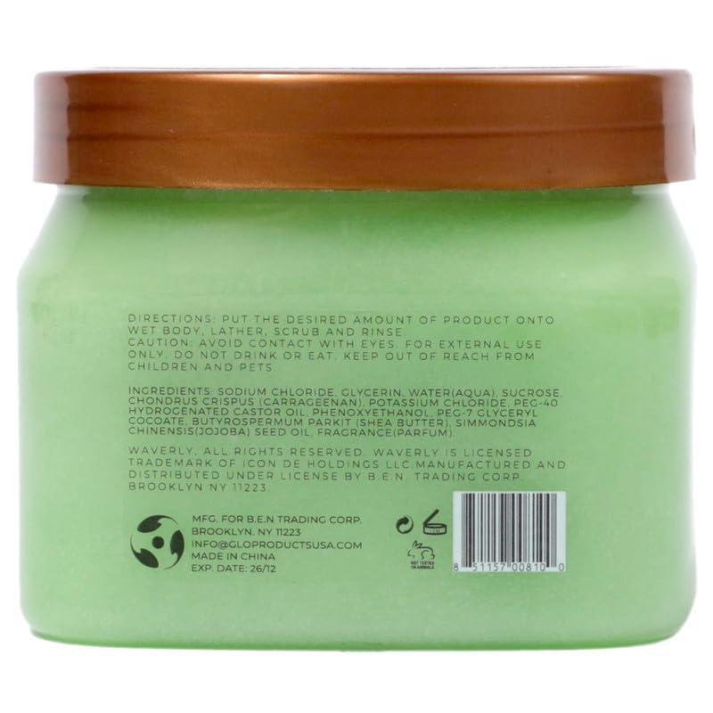 Waverly Eucalyptus- Shea Butter Body Scrub - Gentle Sugar Exfoliant Deeply Nourishes and Softens Skin with Natural Oils