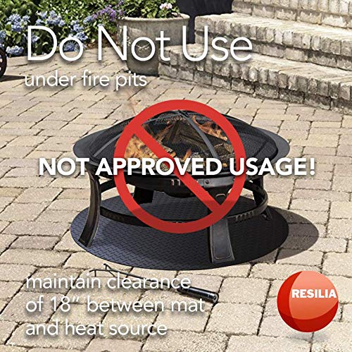 RESILIA - Round Under Grill Mat – Silver, Diamond Plate, Large 27-inch Diameter, for Outdoor Use