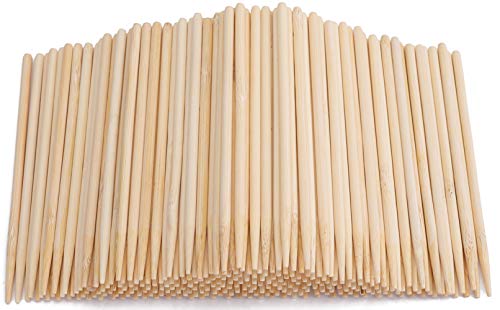 Yesland 1000 Pack Candy Apple Sticks - 5.5 Inch 5mm Sturdy Bamboo Sticks for Caramel - Wooden Skewer Sticks for BBQ, Corn Dog, Corn Cob, Cookie, Lollipop & Kabob