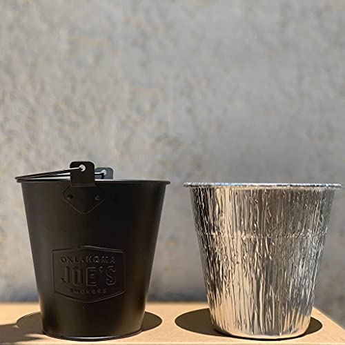 (15 Pack) Grease Bucket Liner Compatible with Pit Boss Grills 67292 Foil, Oklahoma Joe's 9518545P06, Rec Tec Large Bucket & Other Grill Bucket Accessories l 6.3β x 6.0β l Disposable Aluminum