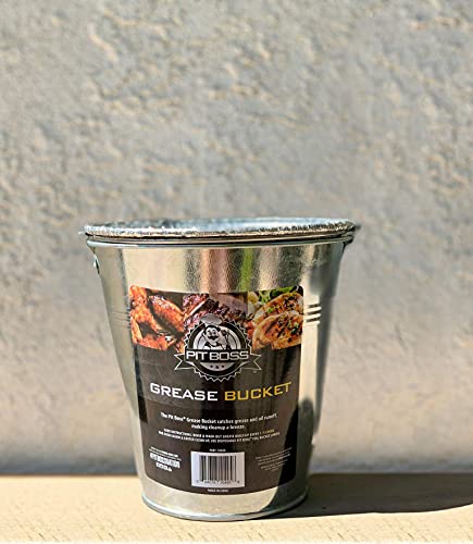 (15 Pack) Grease Bucket Liner Compatible with Pit Boss Grills 67292 Foil, Oklahoma Joe's 9518545P06, Rec Tec Large Bucket & Other Grill Bucket Accessories l 6.3β x 6.0β l Disposable Aluminum
