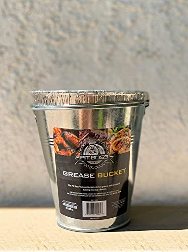 (15 Pack) Grease Bucket Liner Compatible with Pit Boss Grills 67292 Foil, Oklahoma Joe's 9518545P06, Rec Tec Large Bucket & Other Grill Bucket Accessories l 6.3β x 6.0β l Disposable Aluminum