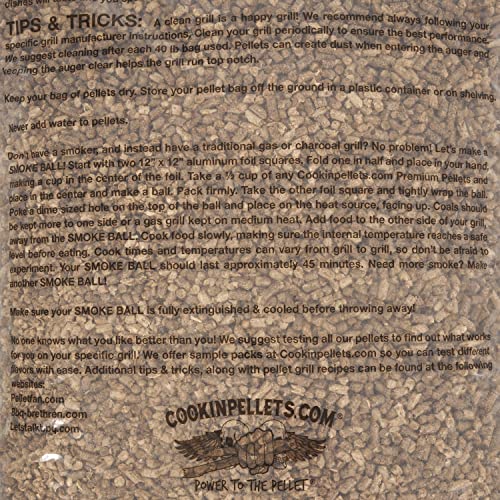 CookinPellets 40 Lb Perfect Mix Hickory, Cherry, Hard Maple, Apple Wood Pellets Bundle with Apple Mash Smoker Wood Pellets, 40 Pound Bag