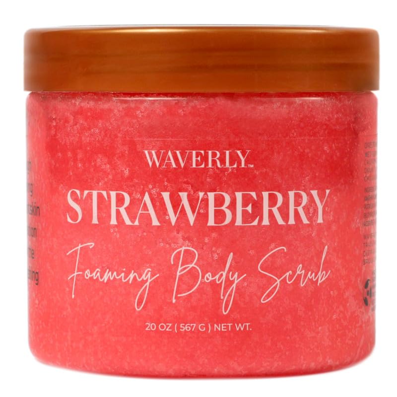 Waverly Strawberry - Shea Butter Foaming Body Scrub - Luxurious Lather Deep Cleans and Nourishes Skin with Natural Oils