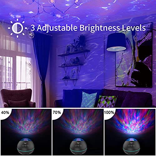 esonstyle LED Night Light for Kids, Ocean Wave Projector with Music White Noise/Timer/Bluetooth Speaker Remote Control,Galaxy Lights Projector for Bedroom/Room Decor