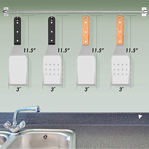 HaSteeL Metal Spatulas, Stainless Steel Griddle Spatula Tools with Riveted Handle, Heavy Duty Burger Turner for Teppanyaki BBQ Flat Top Hibachi Cast Iron Grilling Cooking, Dishwasher Safe - (2Packs)