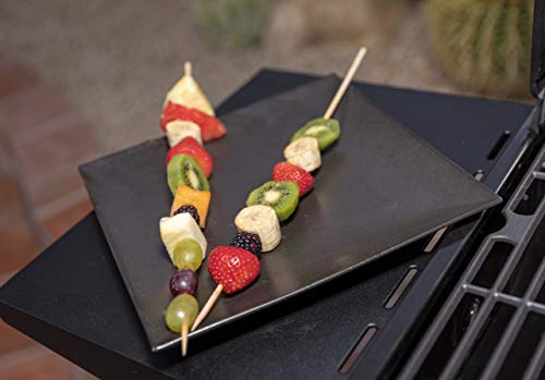 J-Line Design 100 All Natural 16 Inch Bamboo Skewers for BBQ, Grill, Shish Kabob, Appetizers, Fruit, Vegetables, Marshmallows and More - in PVC Tube Case Complete with Silicone Sauce Basting Brush