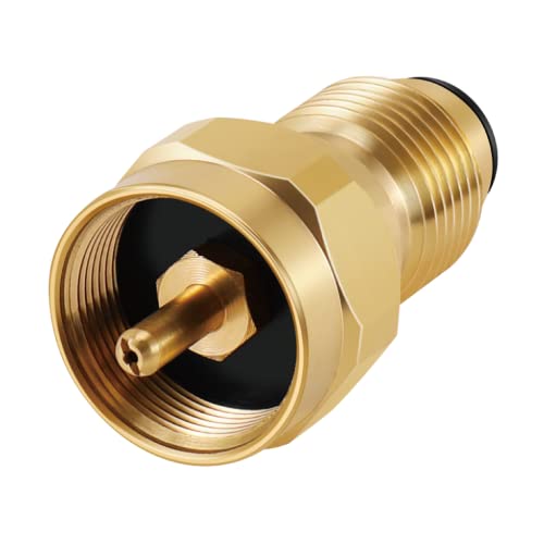 Flexzion Propane Refill Adapter Lp Gas 1 Pound Cylinder Tank Coupler Quick Connect Attachment for Hot Dog Cart Hunting Camping RV Camper Stove Grill BBQ Patio Heaters