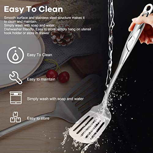 BAERFO High-grade Stainless Steel Slotted Spatula,Cooking Slotted Turner for Kitchen 1-Pcs (13.5 inch)