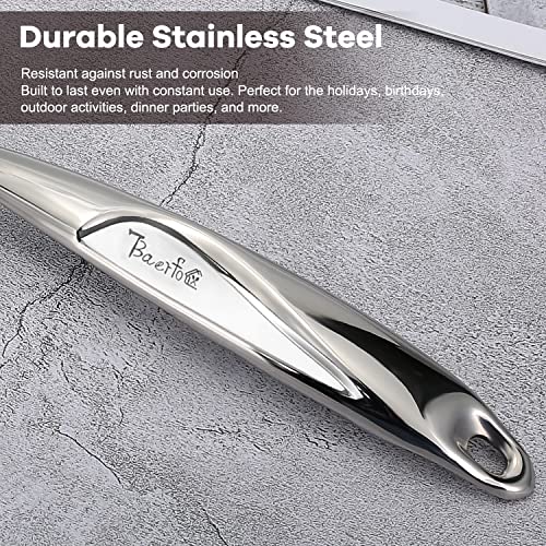 BAERFO High-grade Stainless Steel Slotted Spatula,Cooking Slotted Turner for Kitchen 1-Pcs (13.5 inch)