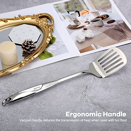 BAERFO High-grade Stainless Steel Slotted Spatula,Cooking Slotted Turner for Kitchen 1-Pcs (13.5 inch)