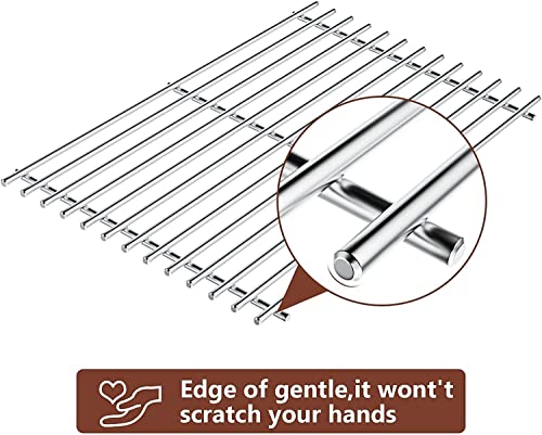 QuliMetal 7620 17.5 Inches Flavor Bars, 7622 Heat Deflector and 7528 Cooking Grates for Weber Genesis 300 Grill with Front Control Knobs